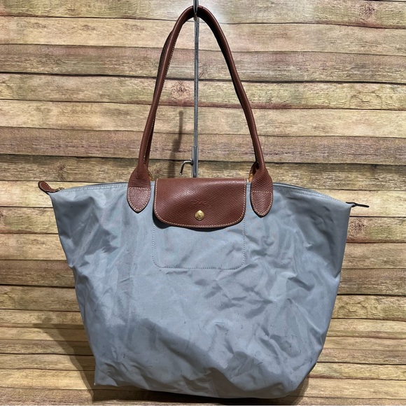 Longchamp | Bags | Longchamp Grey Le Pliage Tote | Poshmark